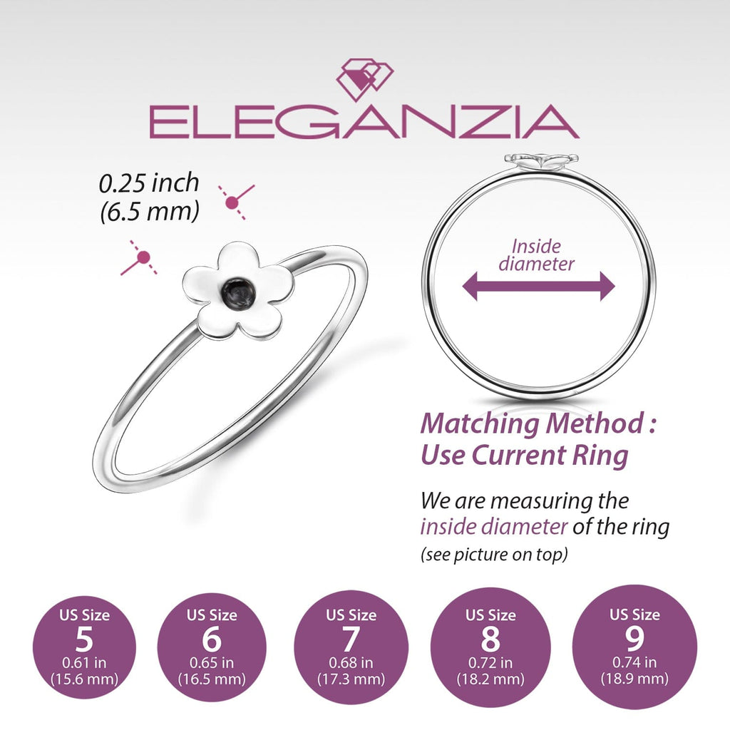 Dainty Flower Stackable Ring Sterling Silver - Eleganzia – Eleganzia ...