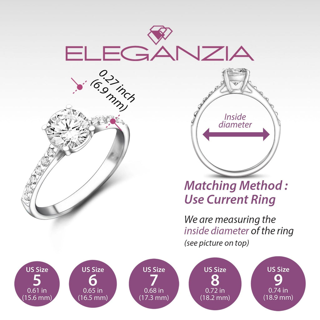 CZ Marry Me Engagement Rings for Her Channel Band - Eleganzia Jewelry