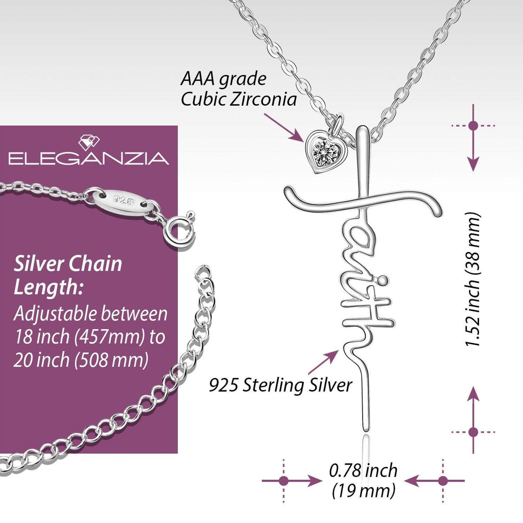 Faith Necklace Sterling Silver In Cross Designs - Eleganzia Jewelry