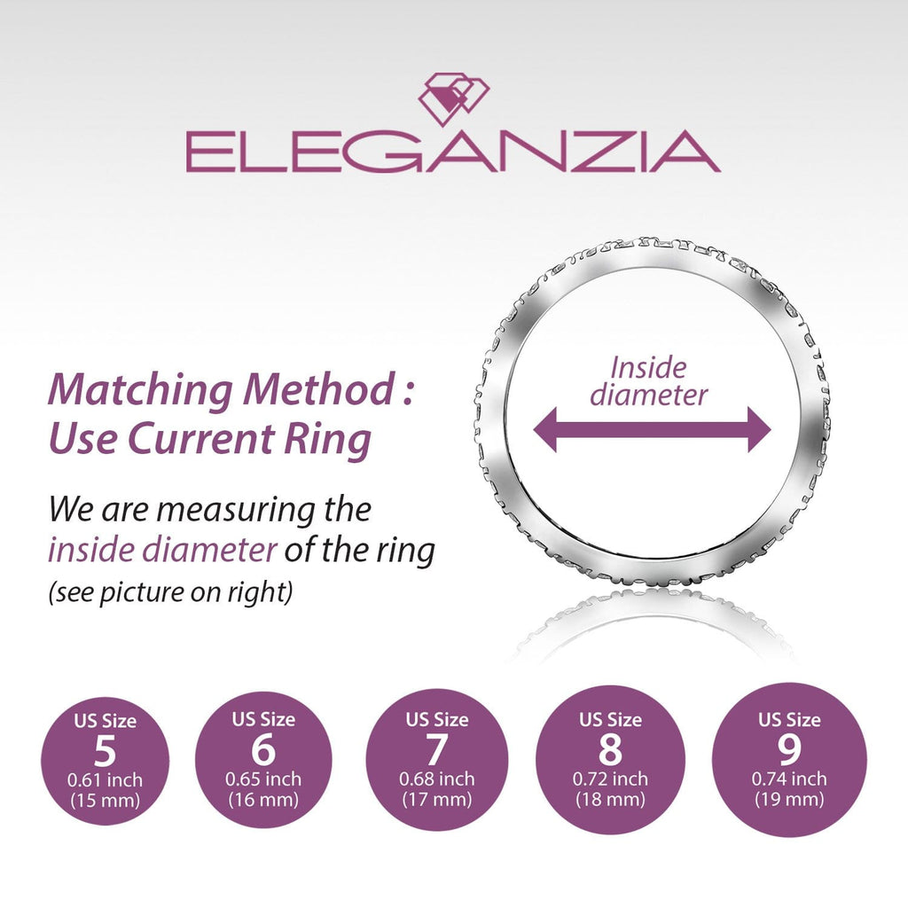 Sterling Silver Wave Rings, CZ Stackable Rings - Eleganzia Jewelry